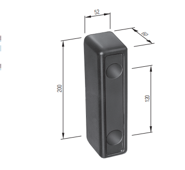 Butoir 200 x 52 x 60 mm